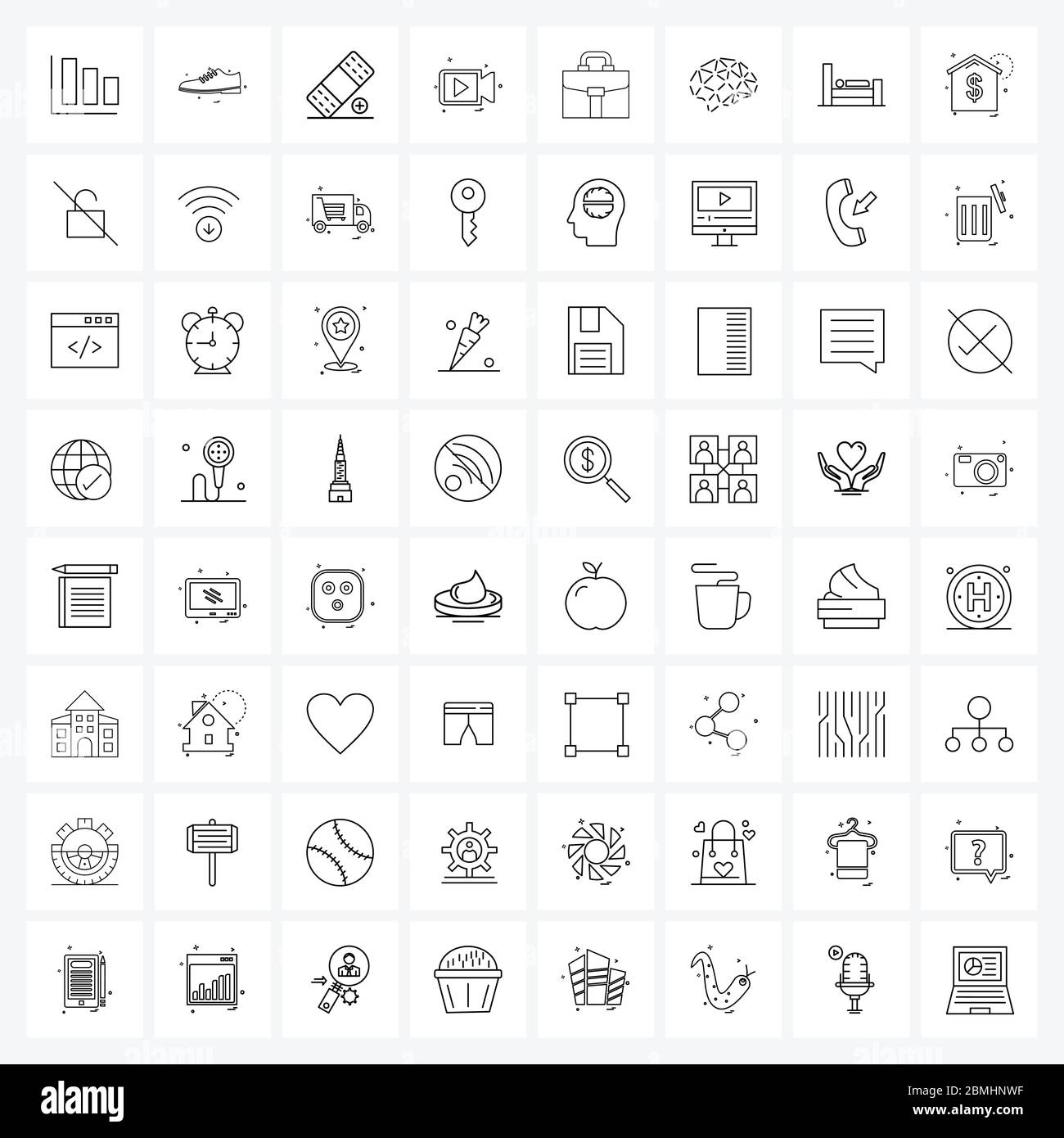 64 Universal Icons Pixel Perfect Symbols of case, briefcase, first aid ...