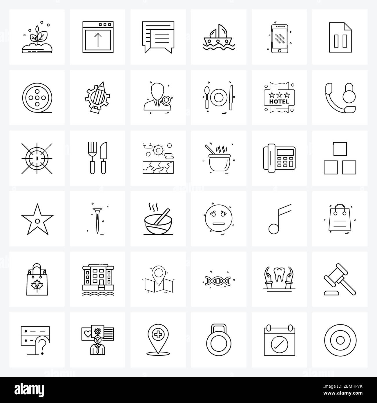 36 Universal Line Icon Pixel Perfect Symbols of ui, mobile, mail, smart ...