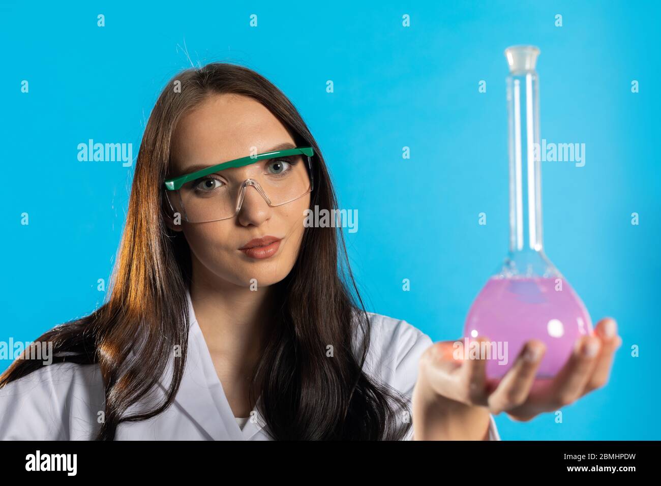 A young woman developed a base for a drug for COVID-19 Stock Photo - Alamy