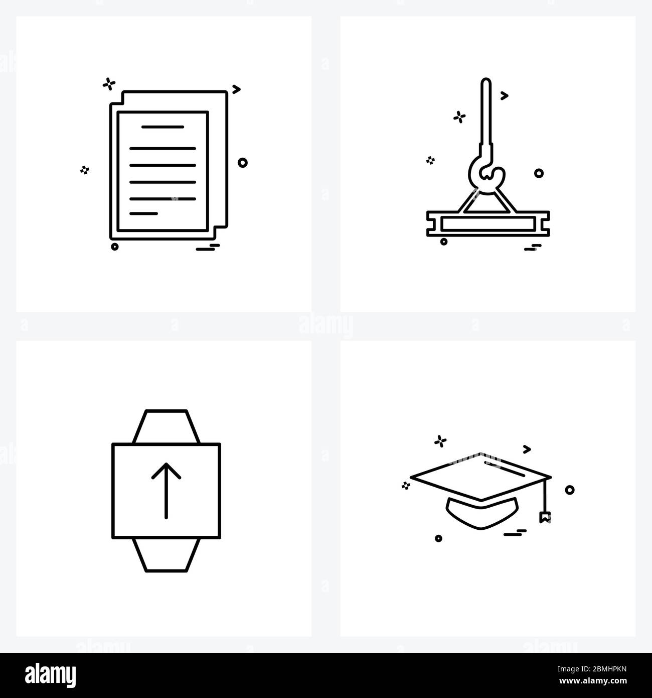 Stock Vector Icon Set of 4 Line Symbols for doc, device, document file ...