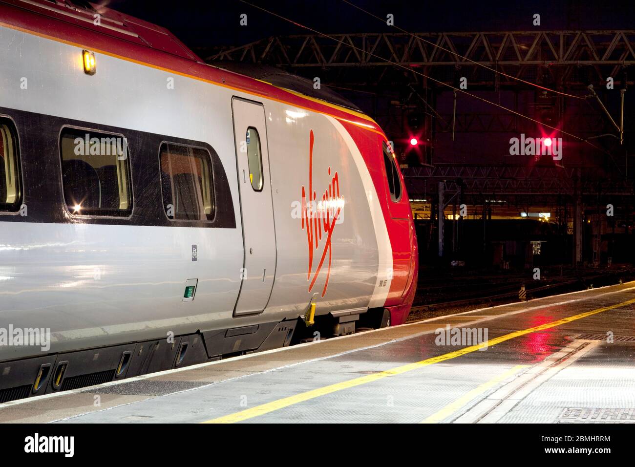 Virgin trains Alstom Pendolino train at crewe railway station on the ...