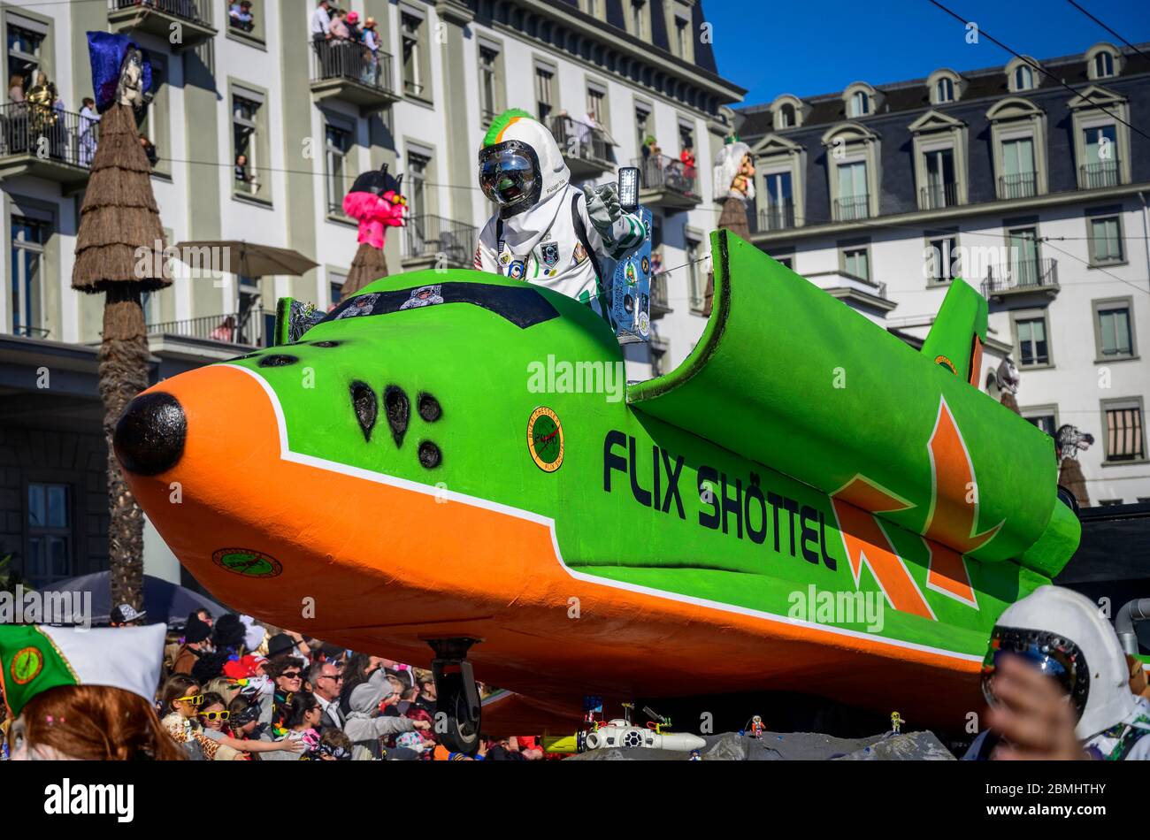 Flixshuttle spaceship, FlixBus, Carnival parade of the Wey Guild on ...