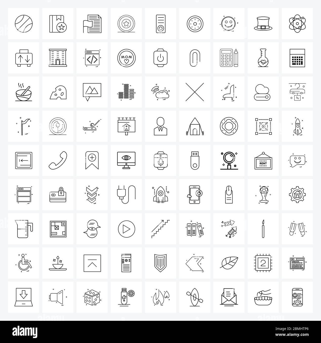 81 Universal Icons Pixel Perfect Symbols of fruit, hardware, flag, cpu ...