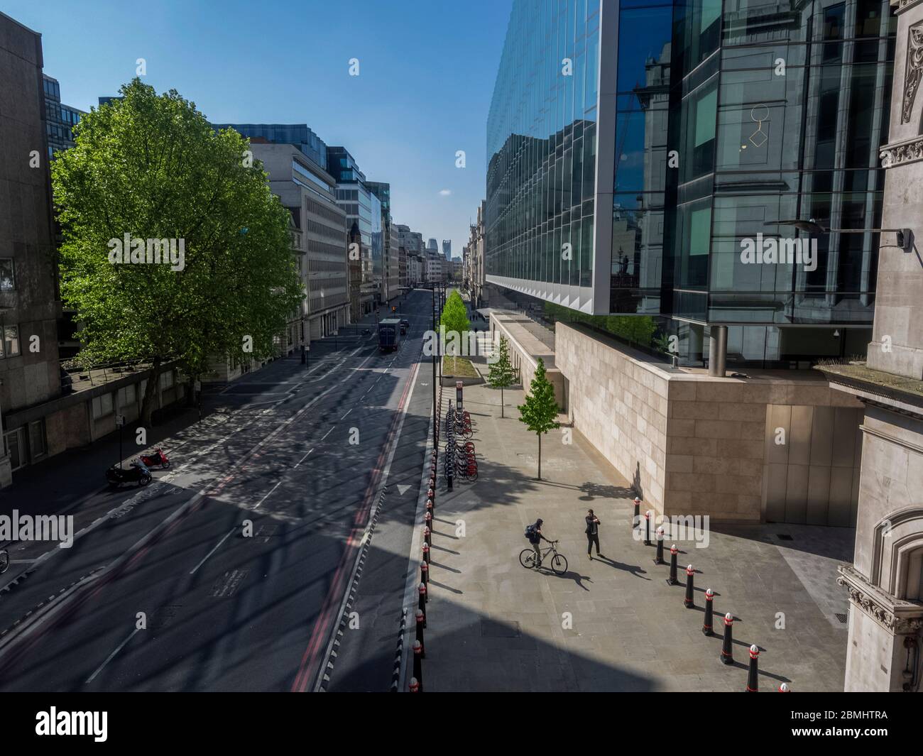 London. UK. May the 6th, 2020 at 10am. High view angle of Farringdon ...