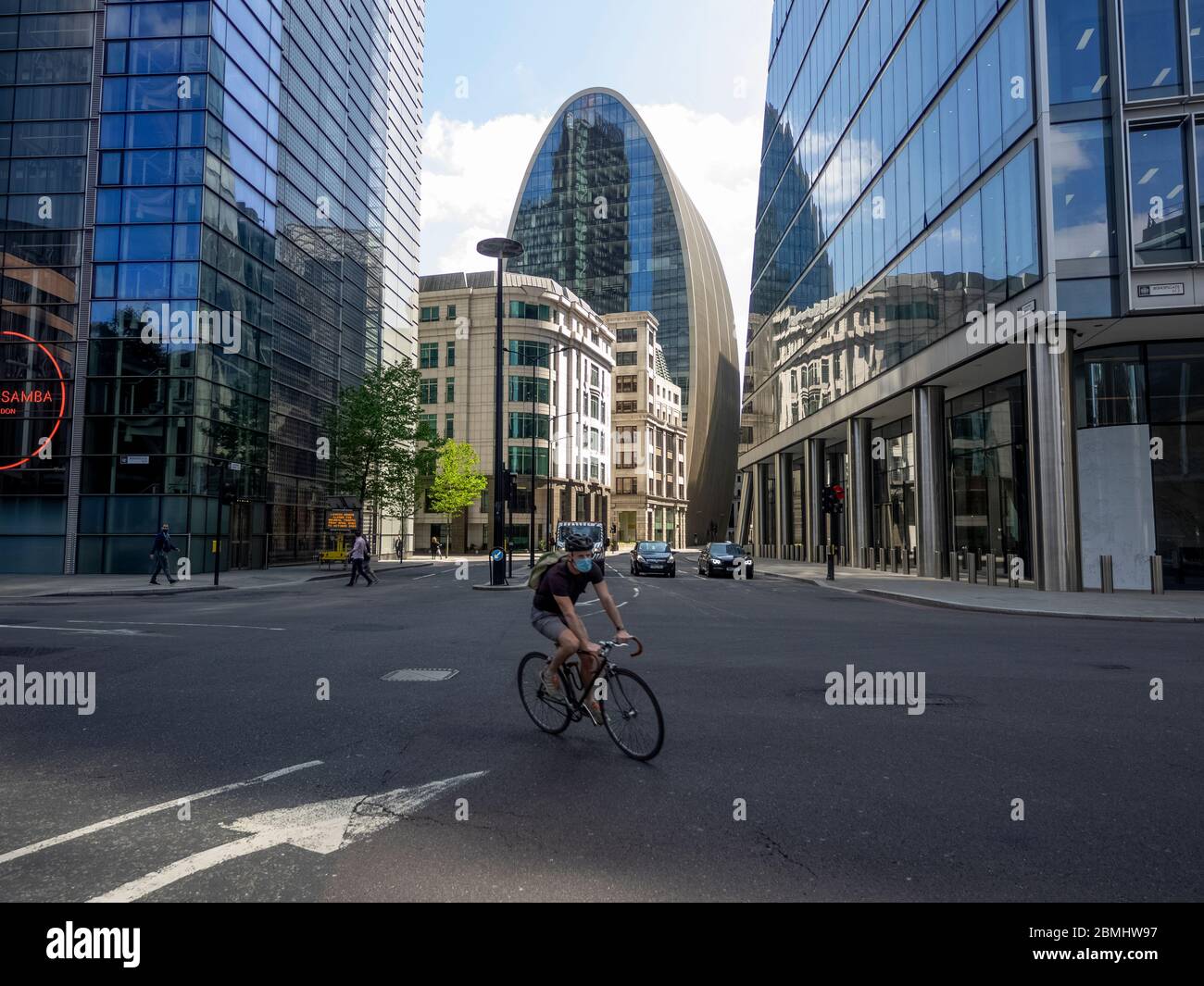 London. Uk. May the 6th, 2020 at lunch time. View of Camomile Street ...
