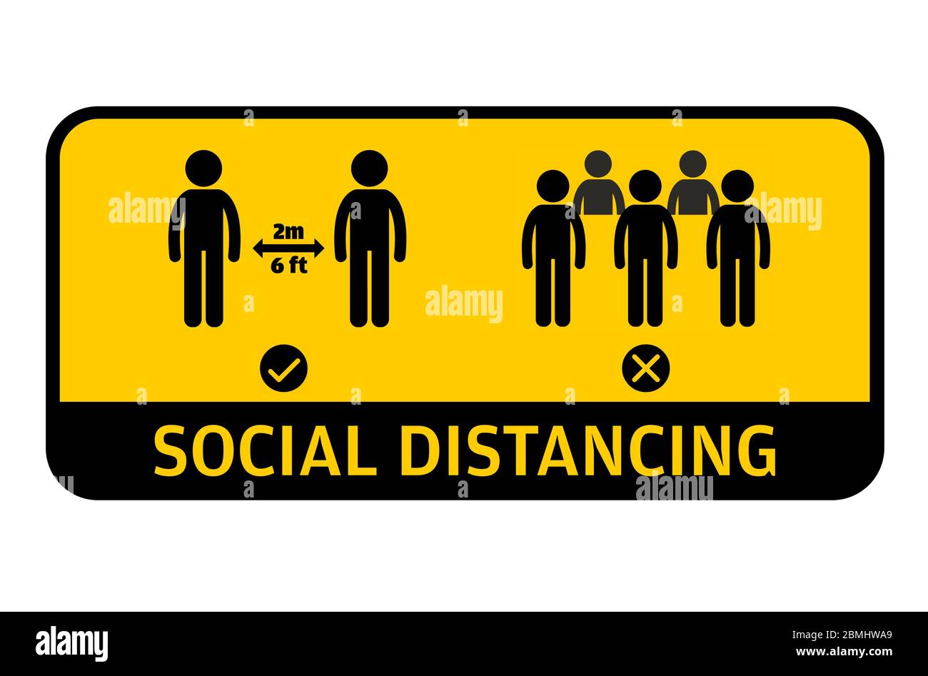 Social Distancing Message. Keep a safe distance vector illustration ...