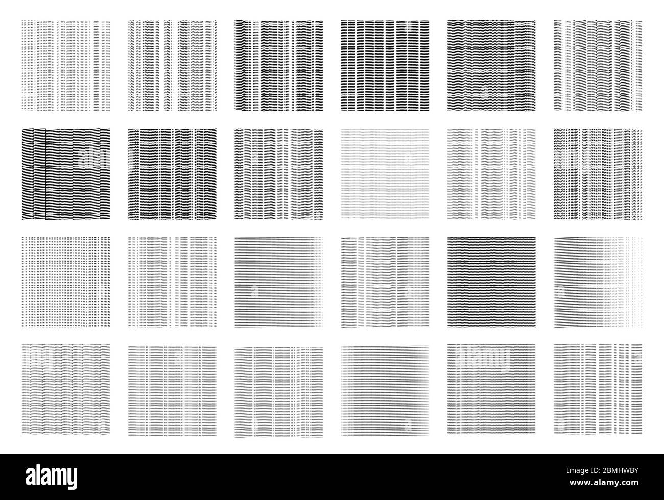 Set of hatching textures. Glitch pattern collection. Hand drawn ...