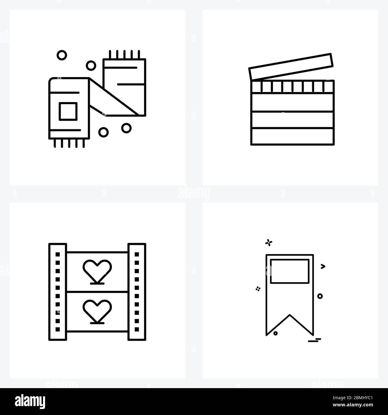 4 Editable Vector Line Icons and Modern Symbols of scarf, romance ...
