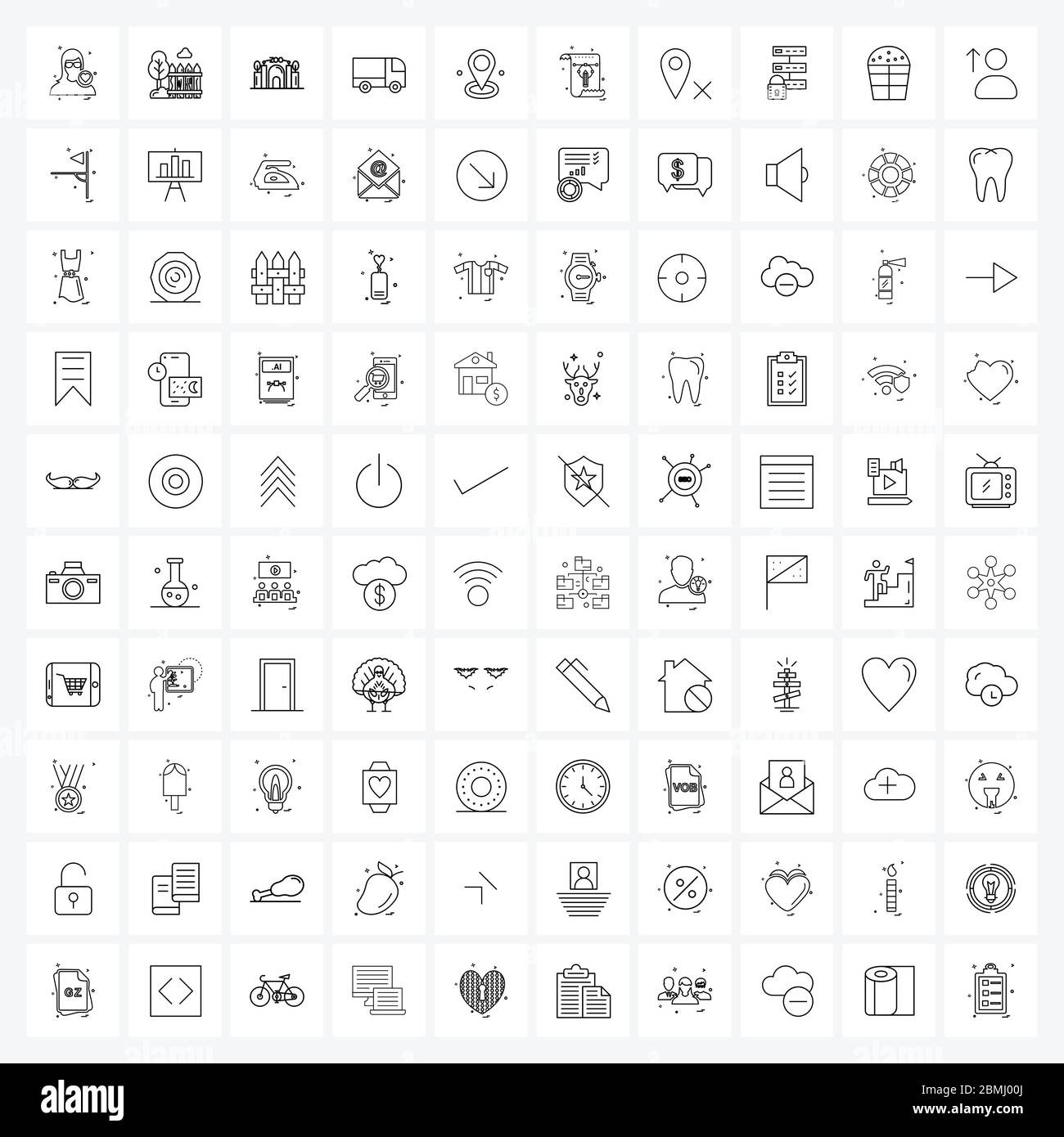 100 Universal Line Icon Pixel Perfect Symbols of plan, location ... 100 Universal Line Icon Pixel Perfect Symbols of plan, location ...