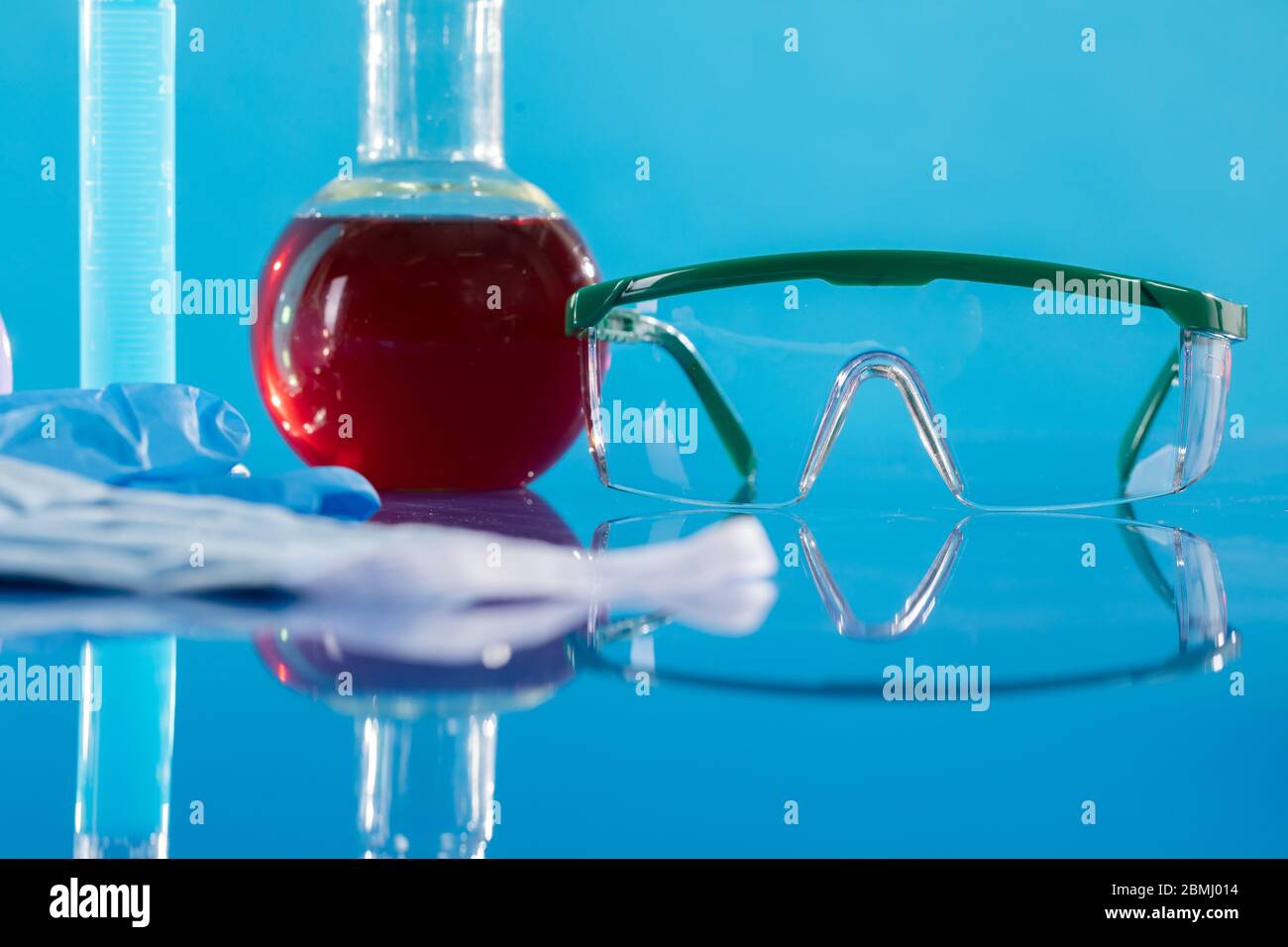 A set of necessary laboratory components ready for use during chemical ...