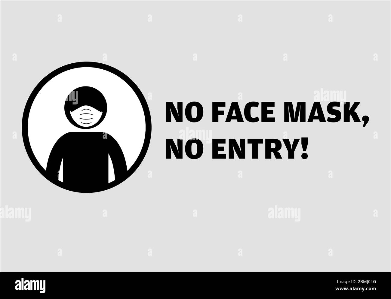 No entry without face mask message vector illustration Stock Vector ...