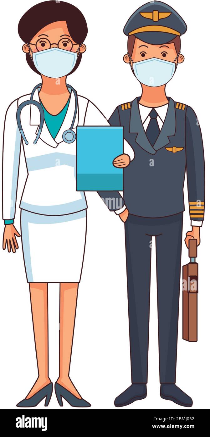female doctor and pilot using face mask Stock Vector Image & Art - Alamy