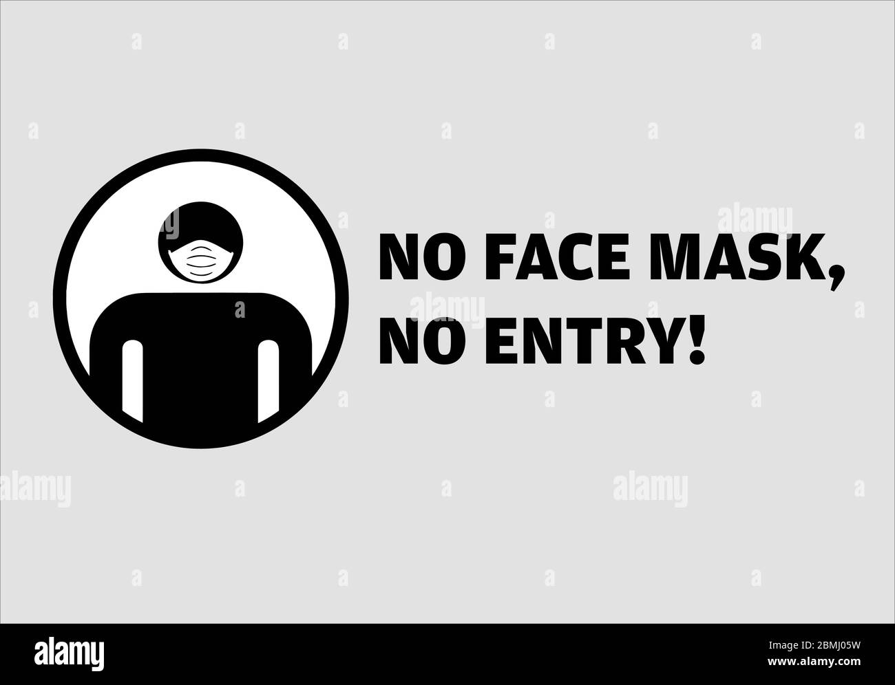 No entry without face mask message vector illustration Stock Vector ...