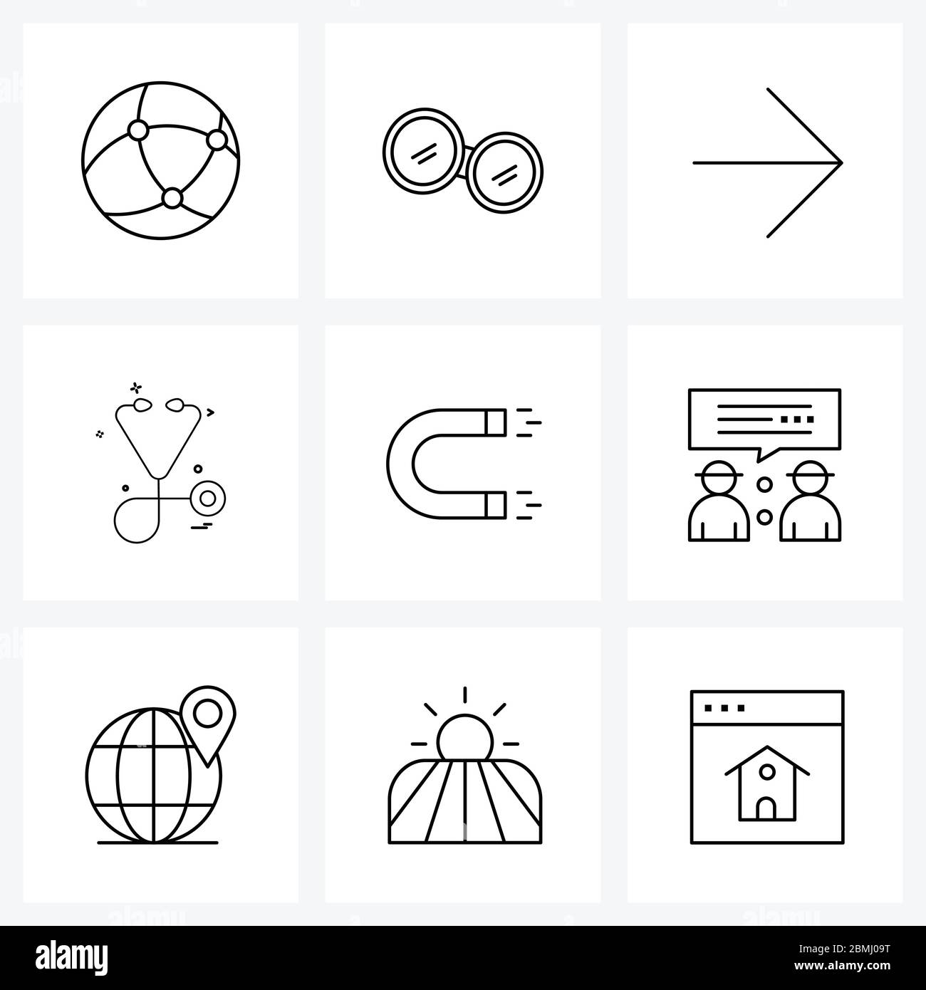 9 Universal Icons Pixel Perfect Symbols of communication, magnet ...