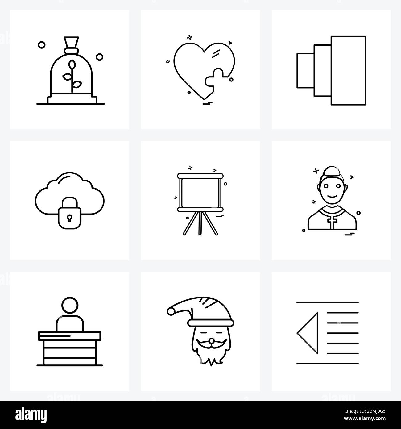 Pixel Perfect Set of 9 Vector Line Icons such as report, graph, film ...