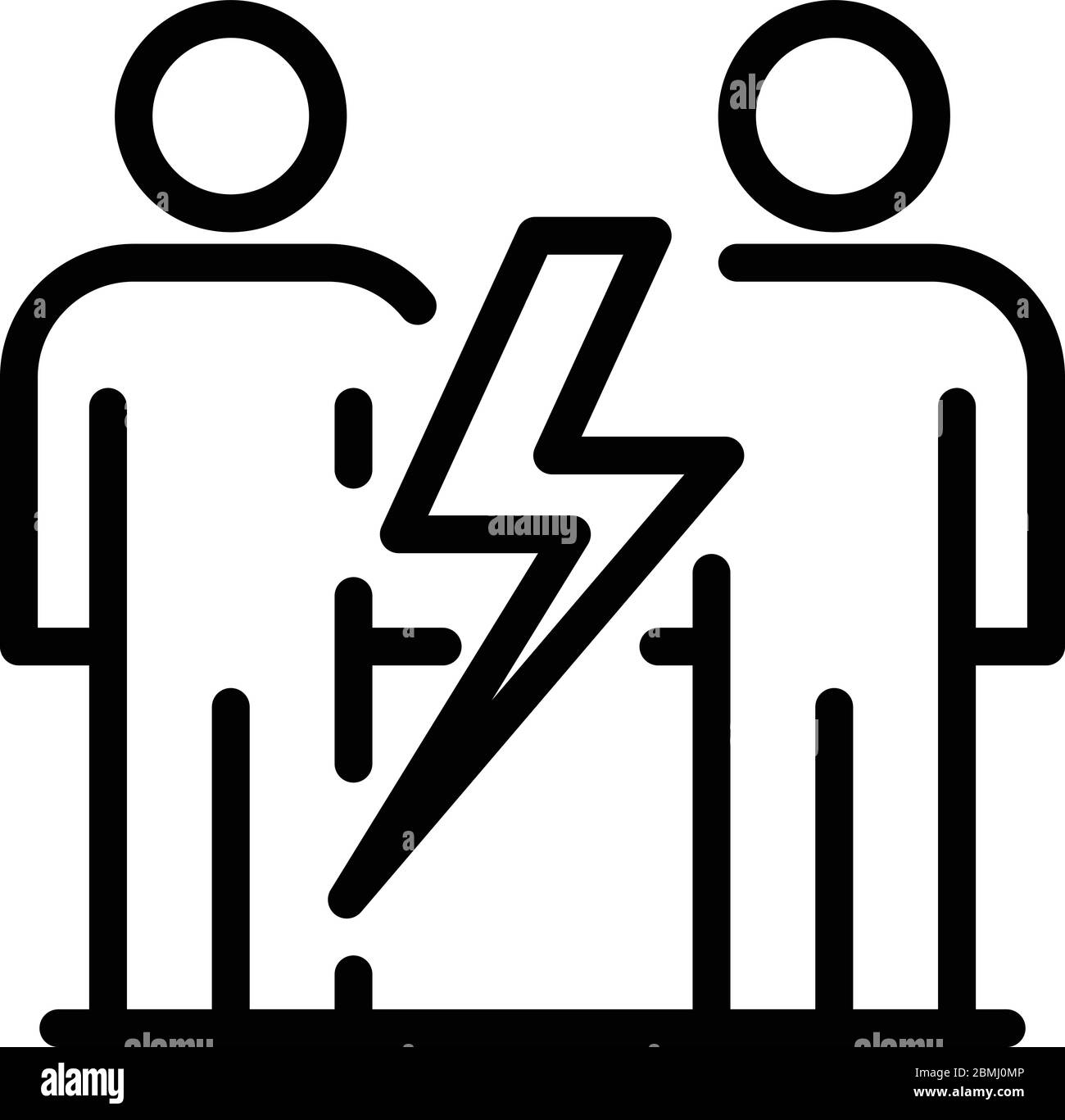 Lightning between people icon, outline style Stock Vector Image & Art ...