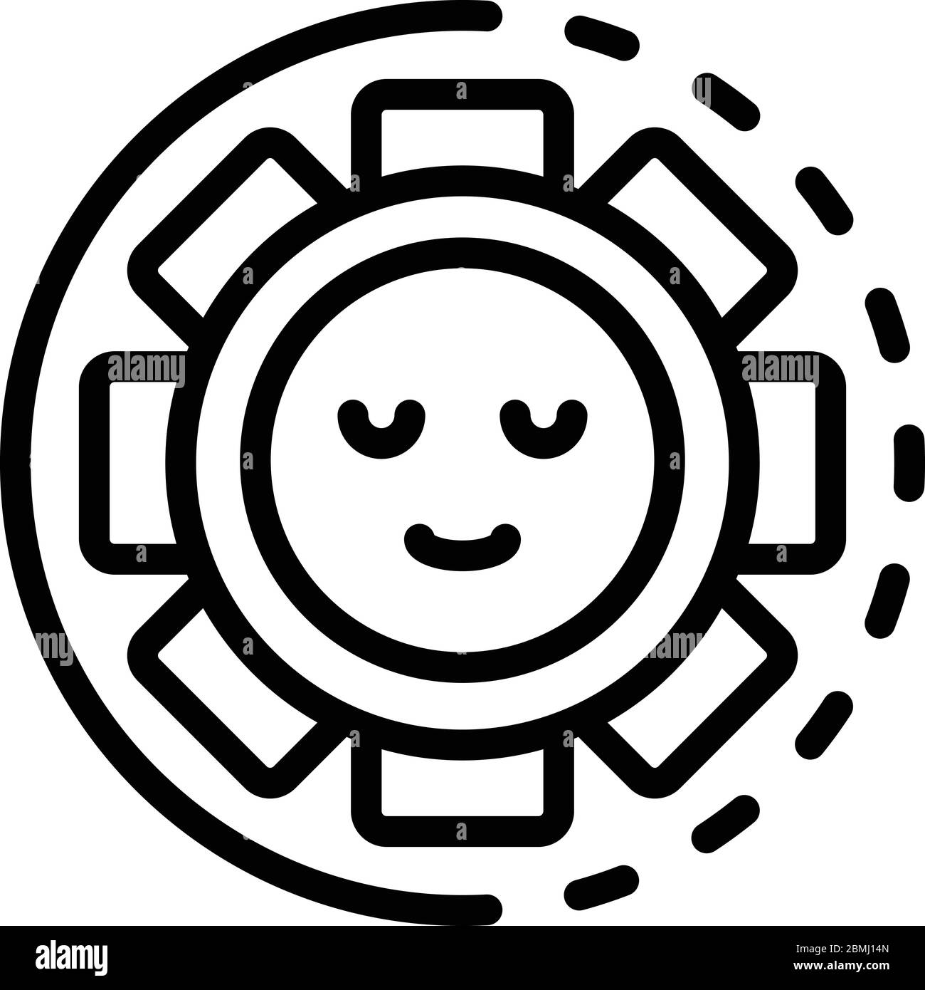 Smile in the sun icon, outline style Stock Vector Image & Art - Alamy