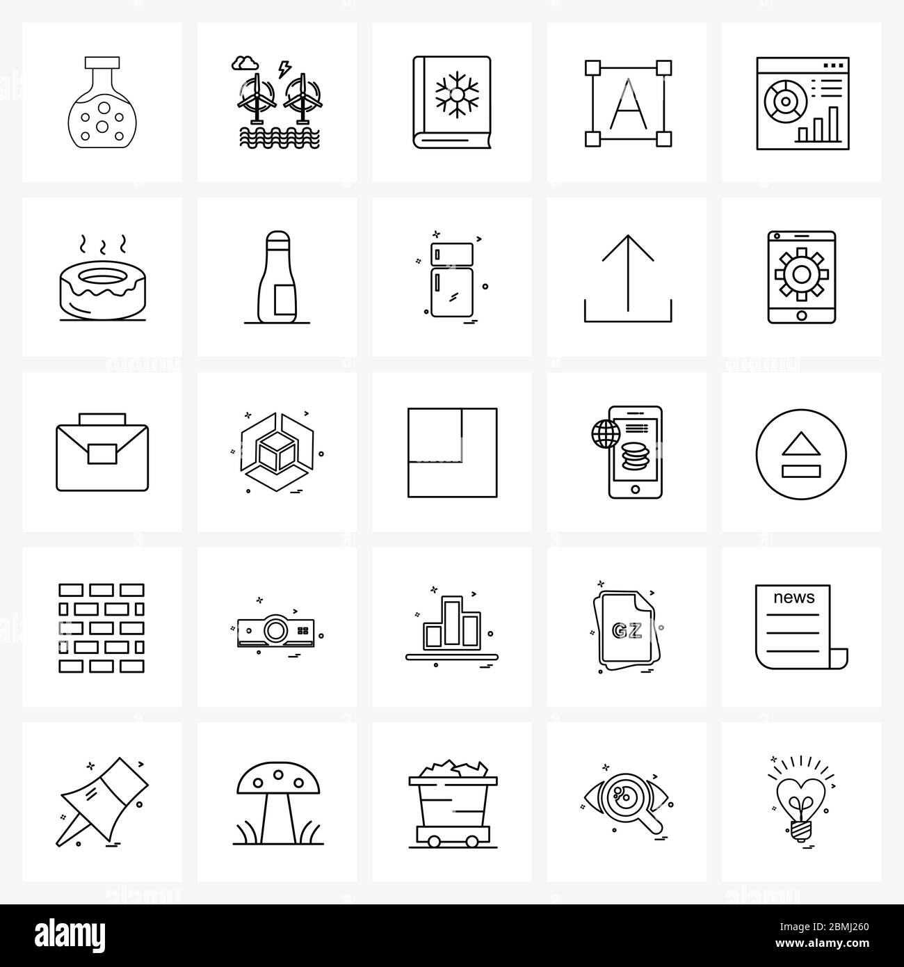 Set of 25 UI Icons and symbols for data, analytic, holy book, analysis ...