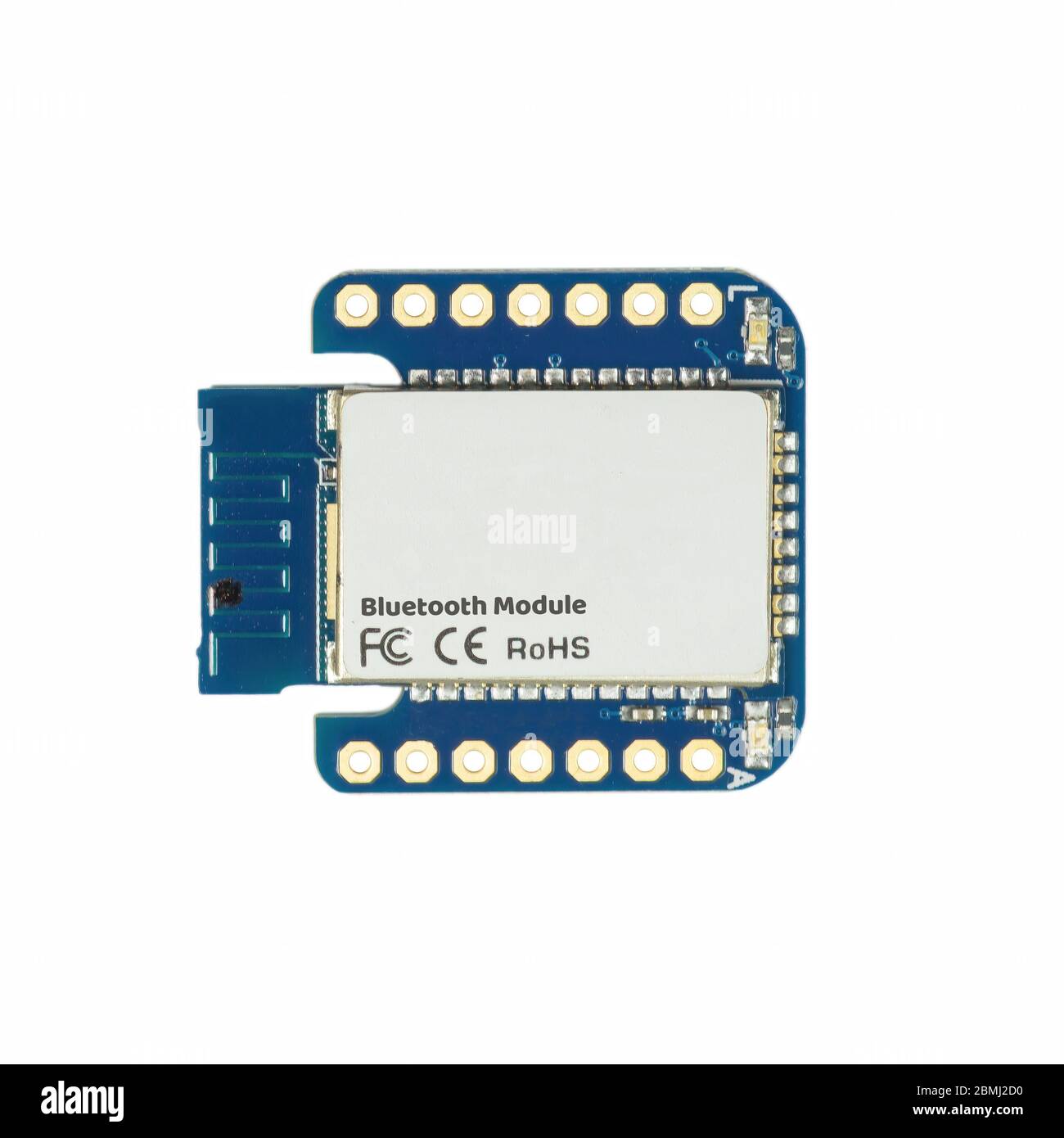 Blue Blue-tooth printed circuit board Module in a close-up view Stock ...