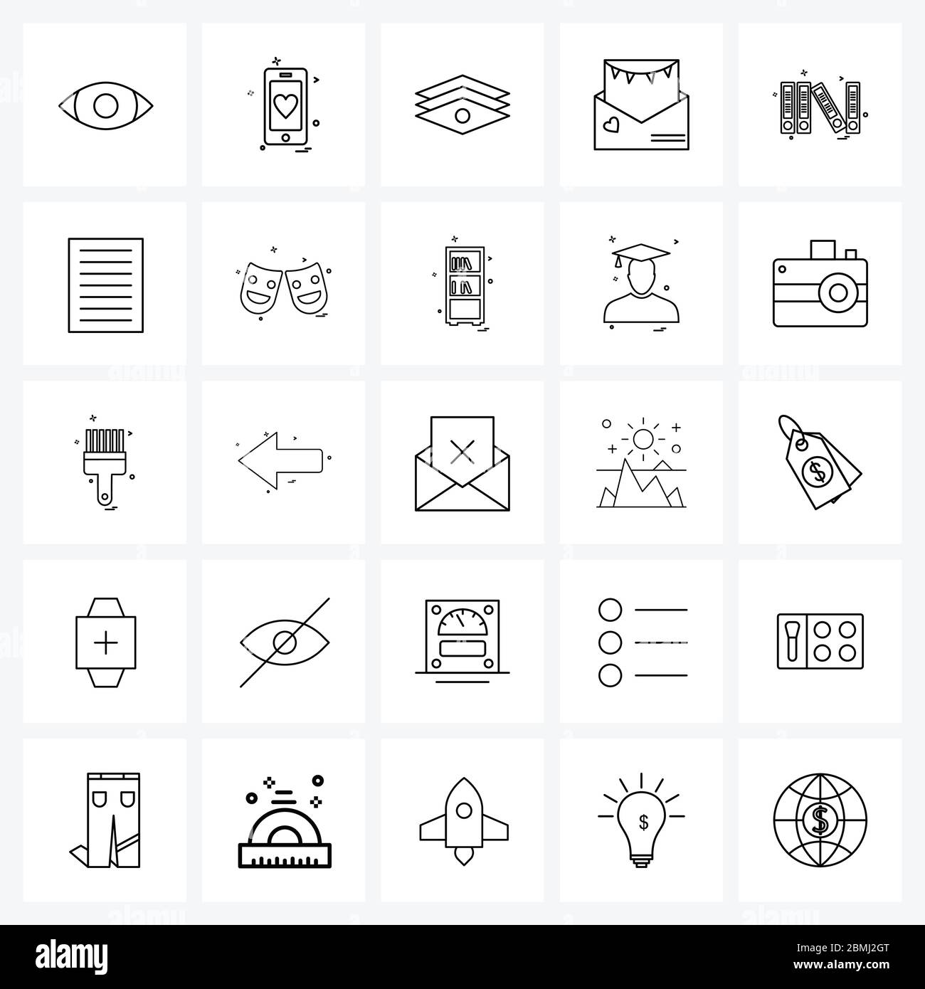 Modern Vector Line Illustration of 25 Simple Line Icons of delivery ...