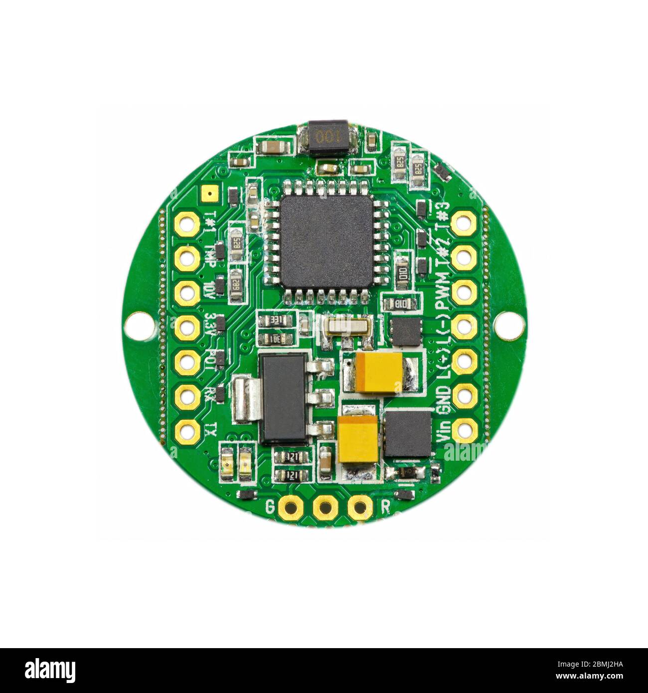 Green round led pulse width modulation dimmer PCB board surface mount ...