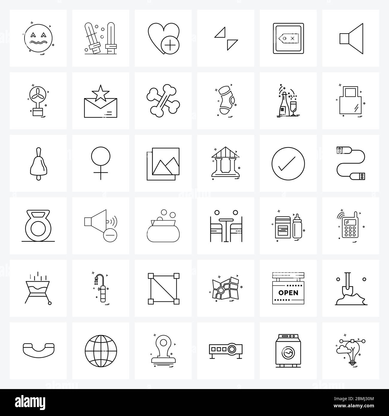 Set of 36 UI Icons and symbols for keyboard, backspace, like, expand ...
