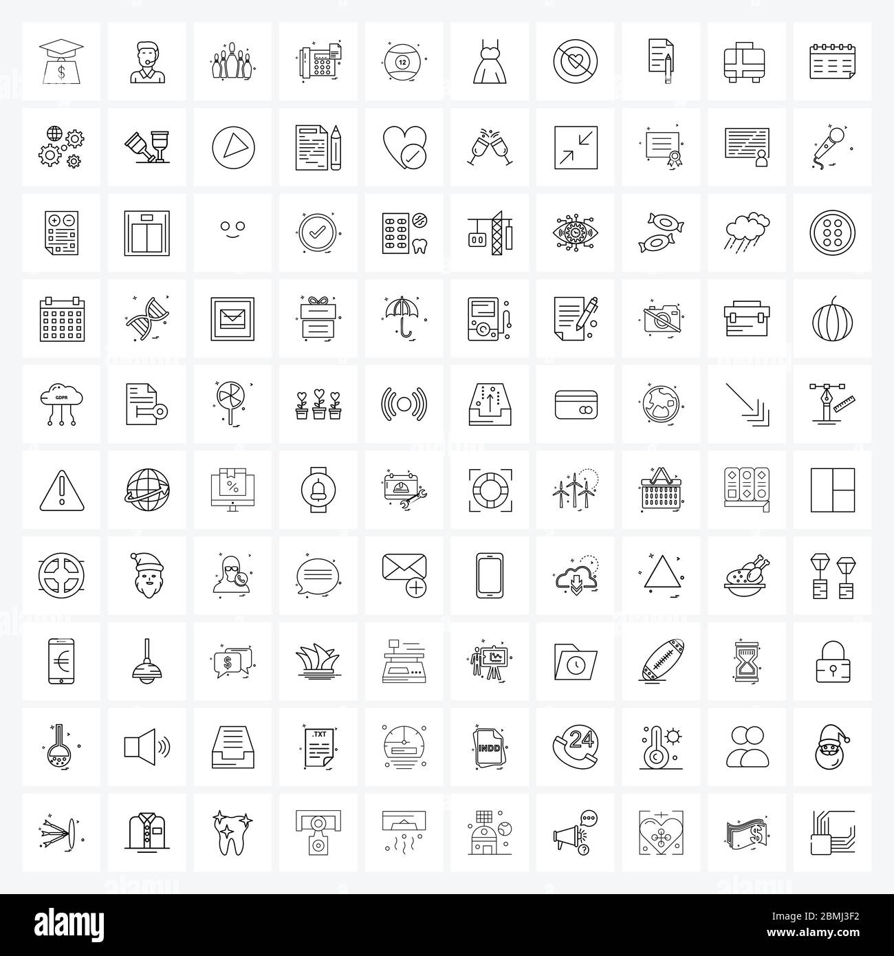 Pack of 100 universal icons hi-res stock photography and images - Alamy