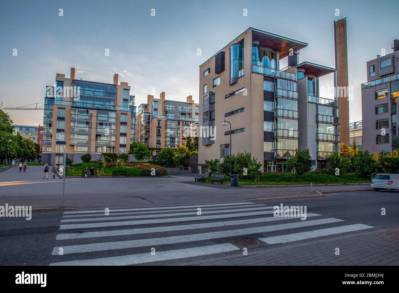 Helsinki : city panorama and modern residential buildings in Downtown ...