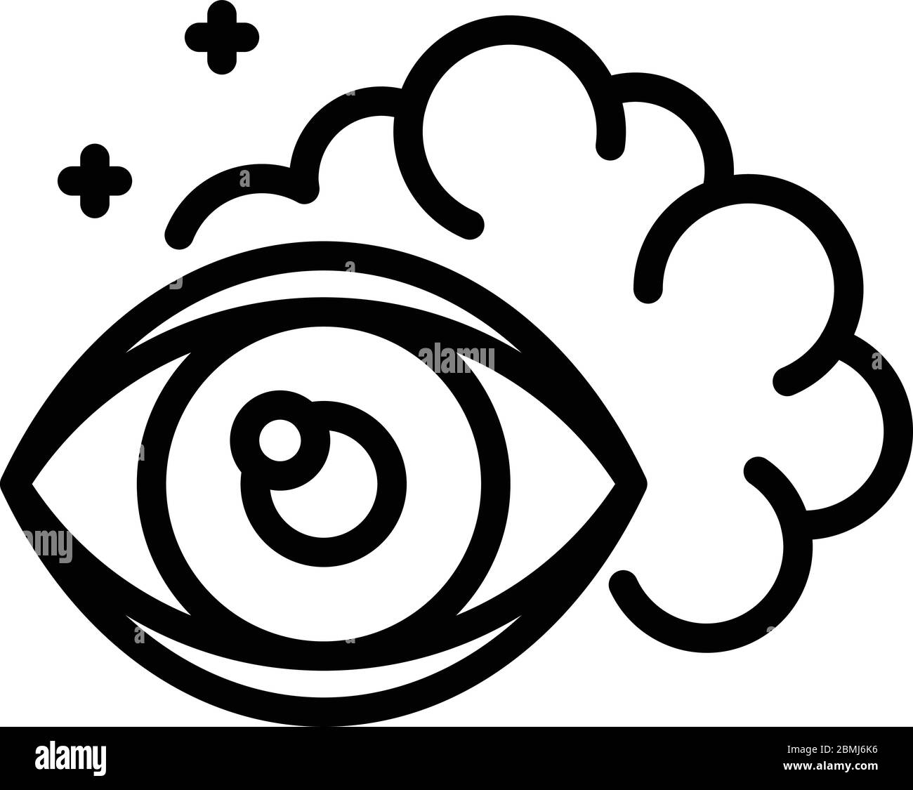 Eye and brain icon, outline style Stock Vector Image & Art - Alamy
