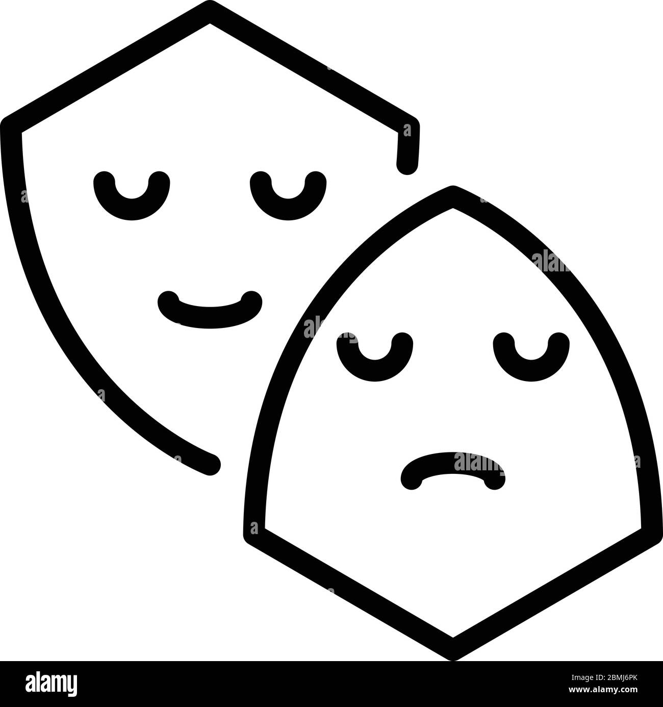 Sad and happy mask icon, outline style Stock Vector Image & Art - Alamy