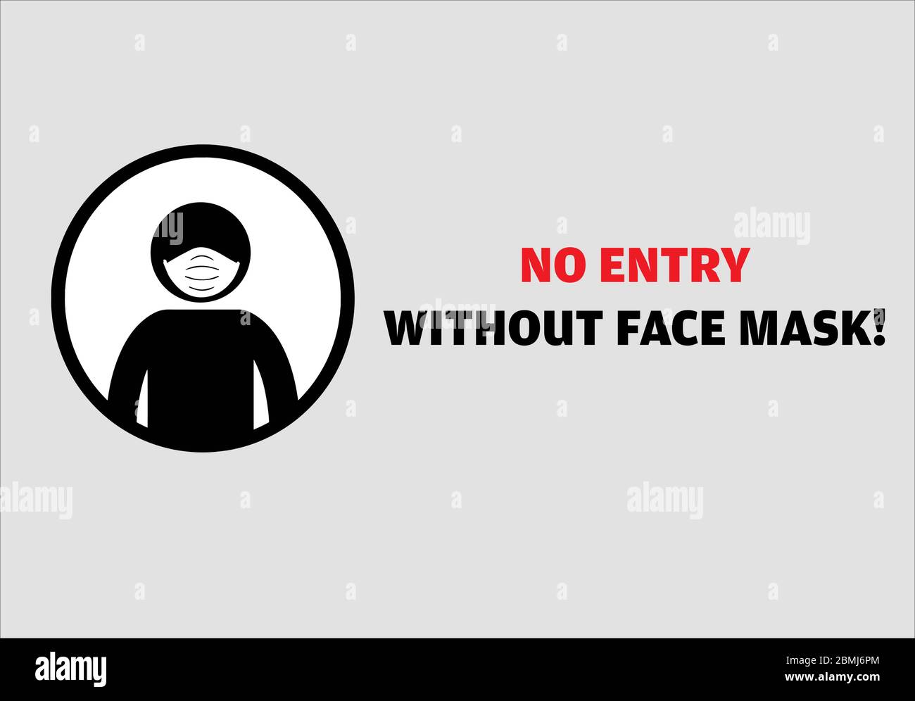 No entry without face mask message vector illustration Stock Vector ...