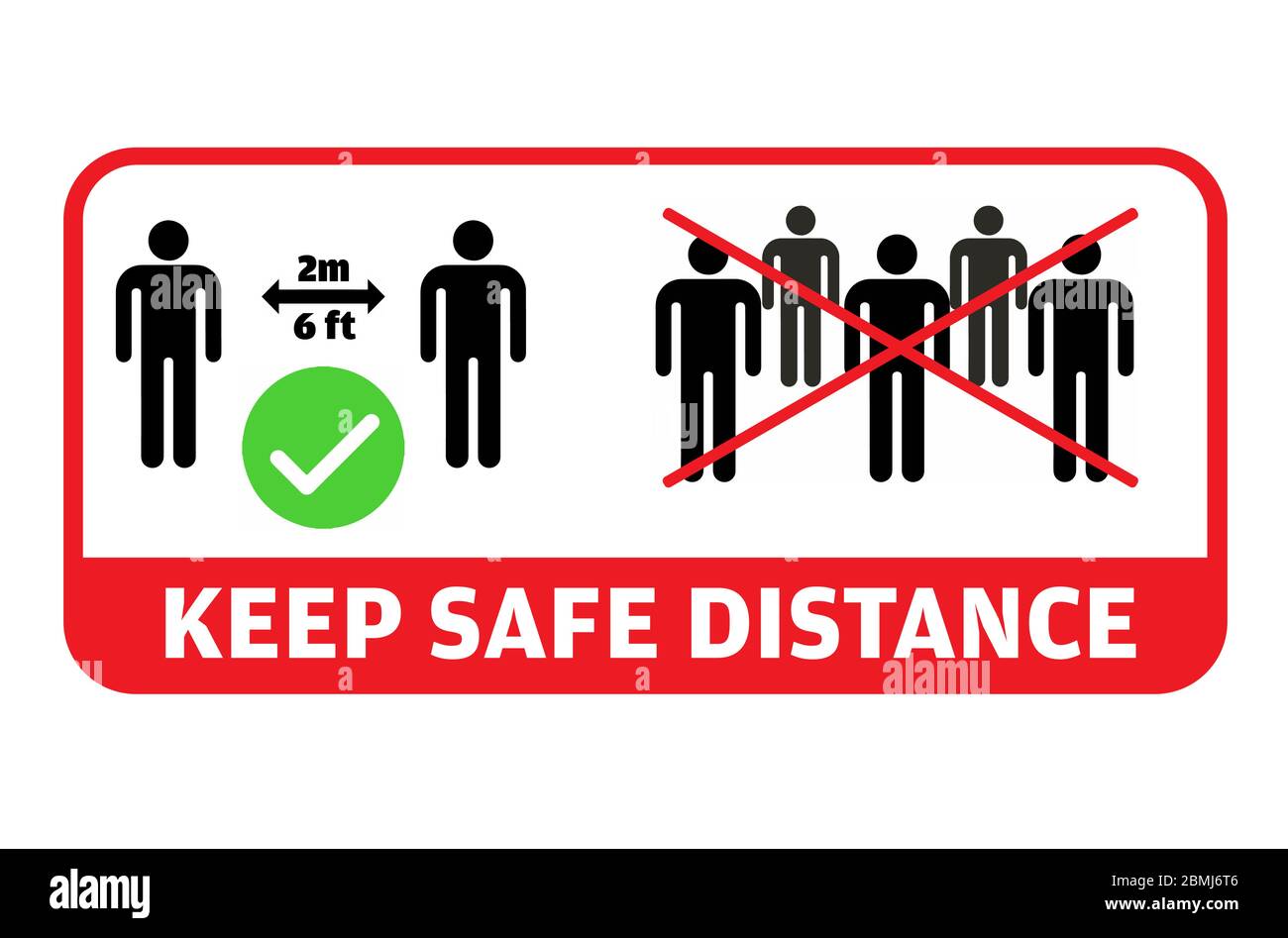 Colorful Social Distancing Message. Keep a safe distance, avoid groups ...