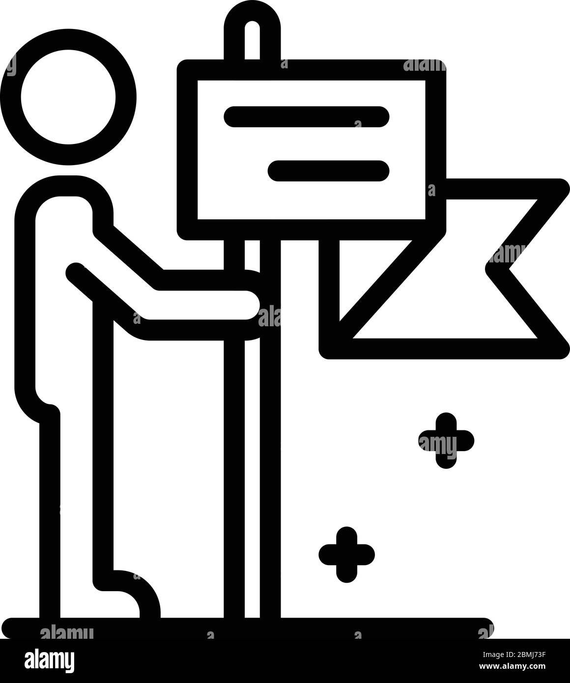 Man with map flag icon, outline style Stock Vector Image & Art - Alamy
