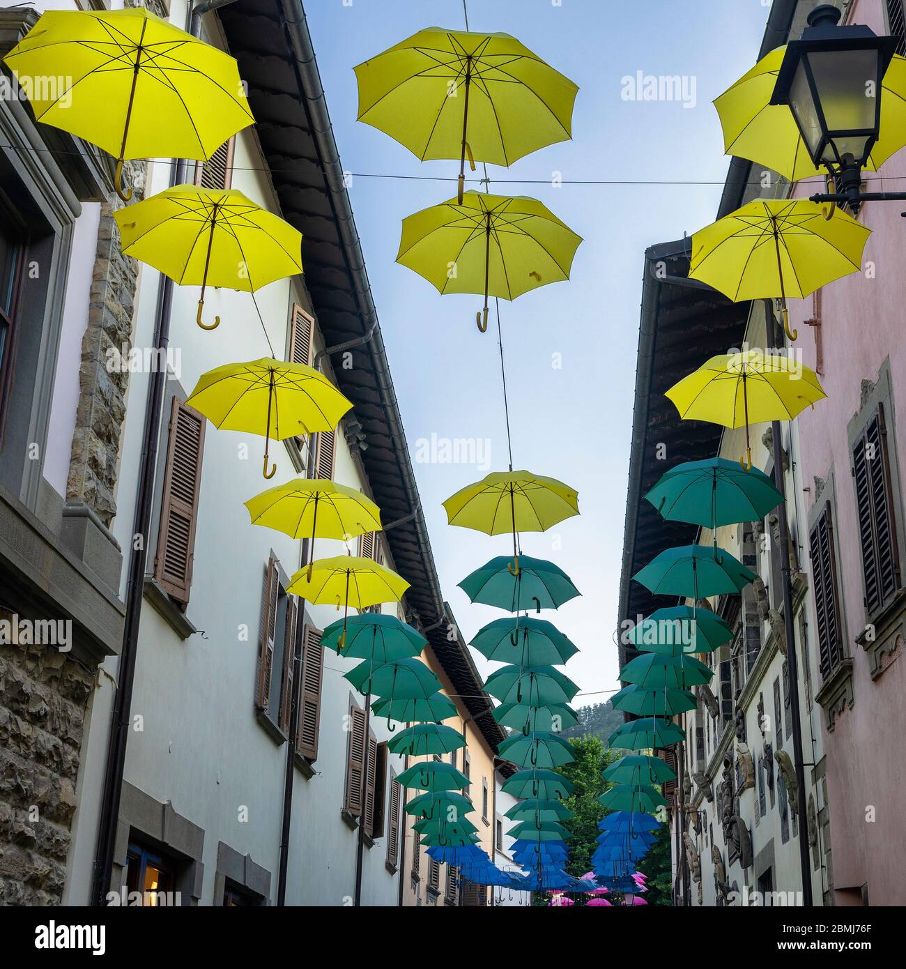 Colorful umbrellas at Bagno di Romagna, Forli Cesena, Emilia-Romagna ...
