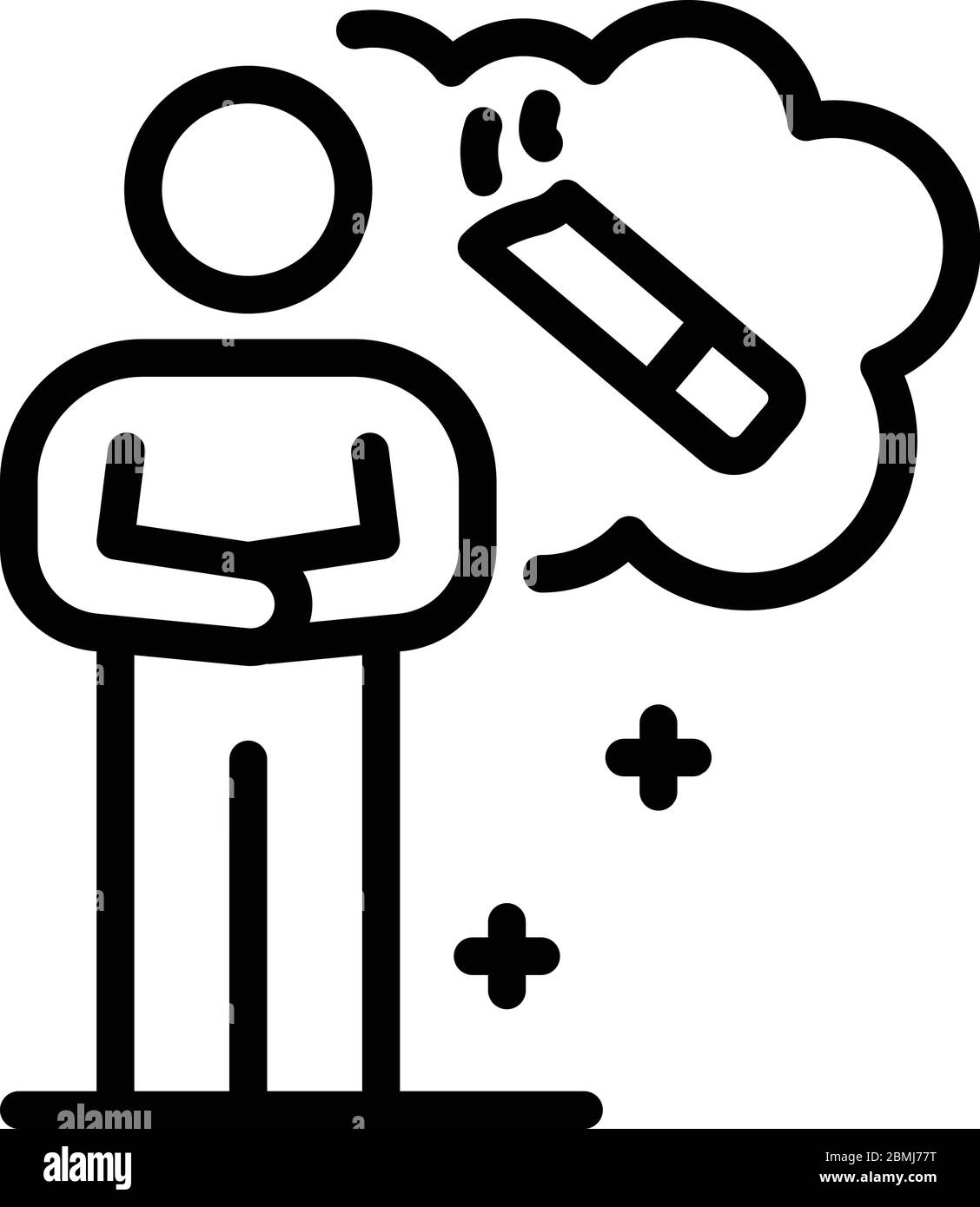 Man cigarette icon outline Black and White Stock Photos & Images - Alamy