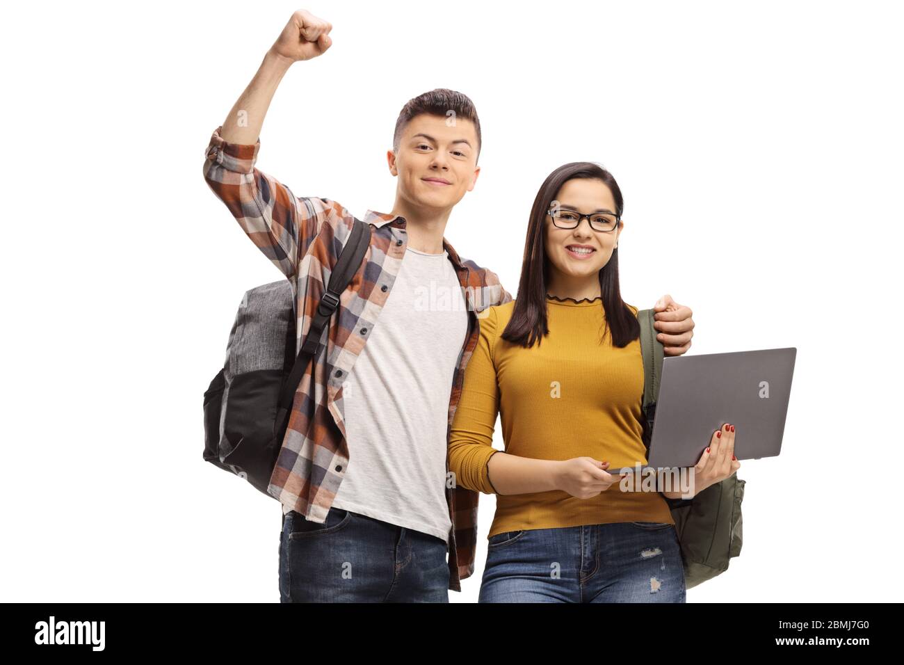 Portrait students holding laptop hi-res stock photography and images ...