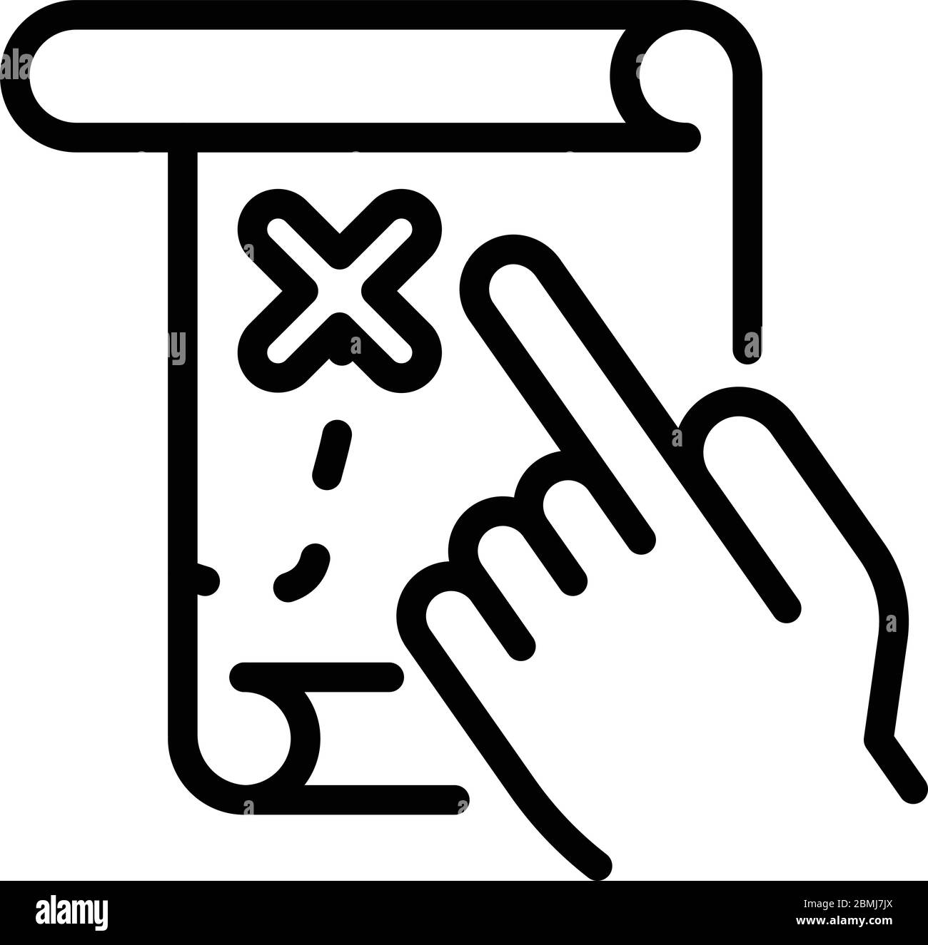 Hand points to map icon, outline style Stock Vector Image & Art - Alamy