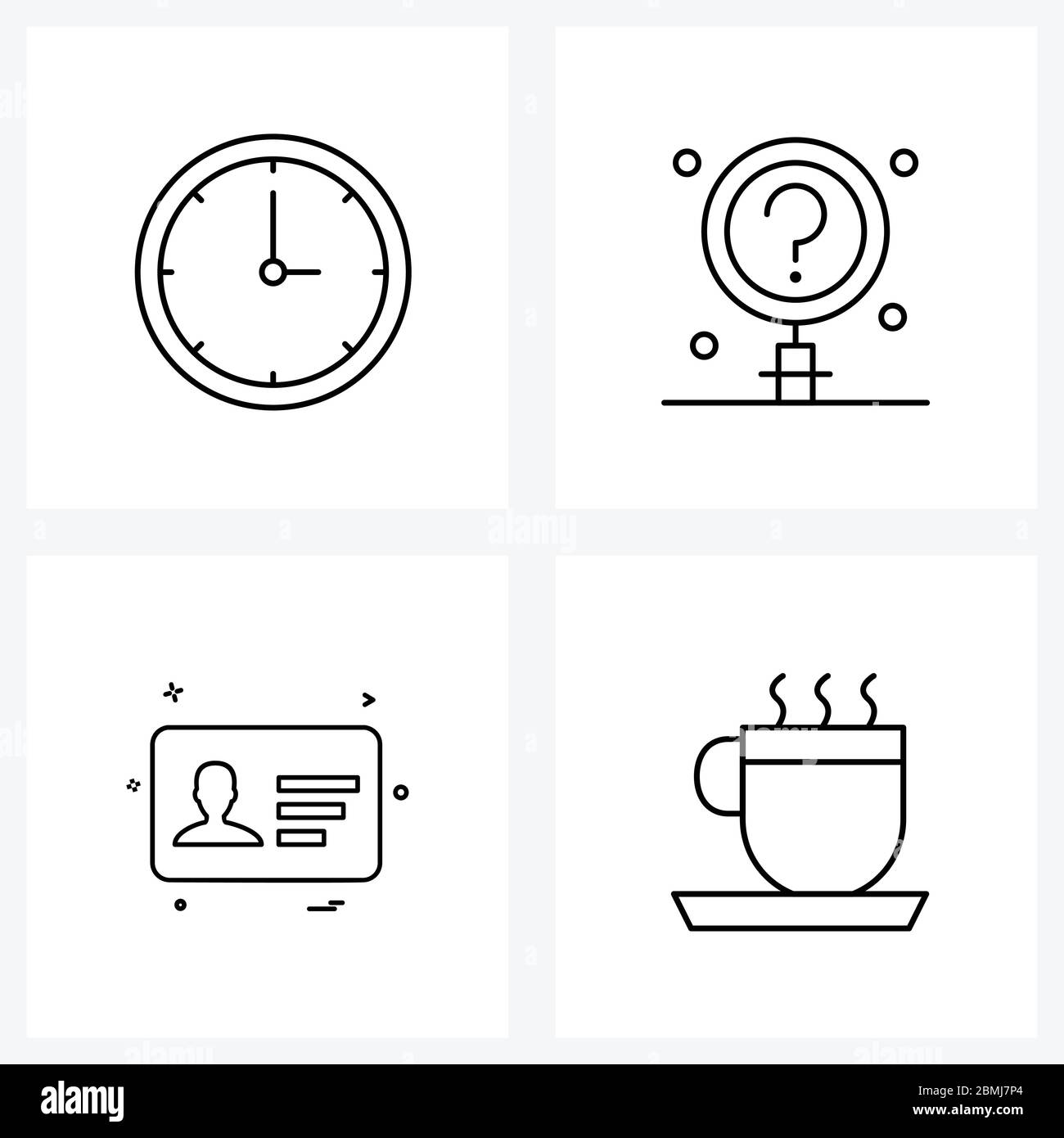 4 Universal Icons Pixel Perfect Symbols of alarm, profile, find, card ...