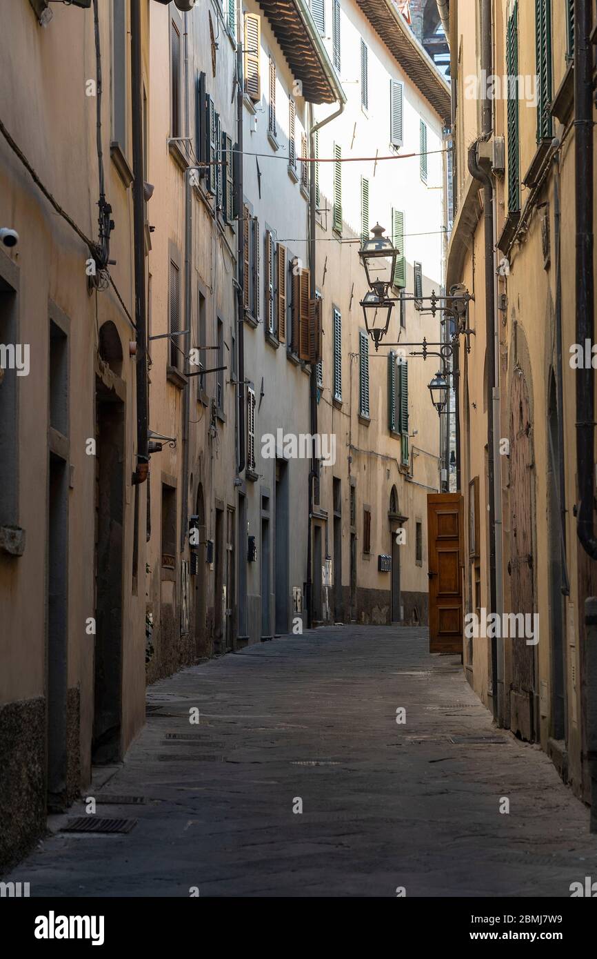 Street of Bibbiena, historic city in the Arezzo province, Tuscany ...