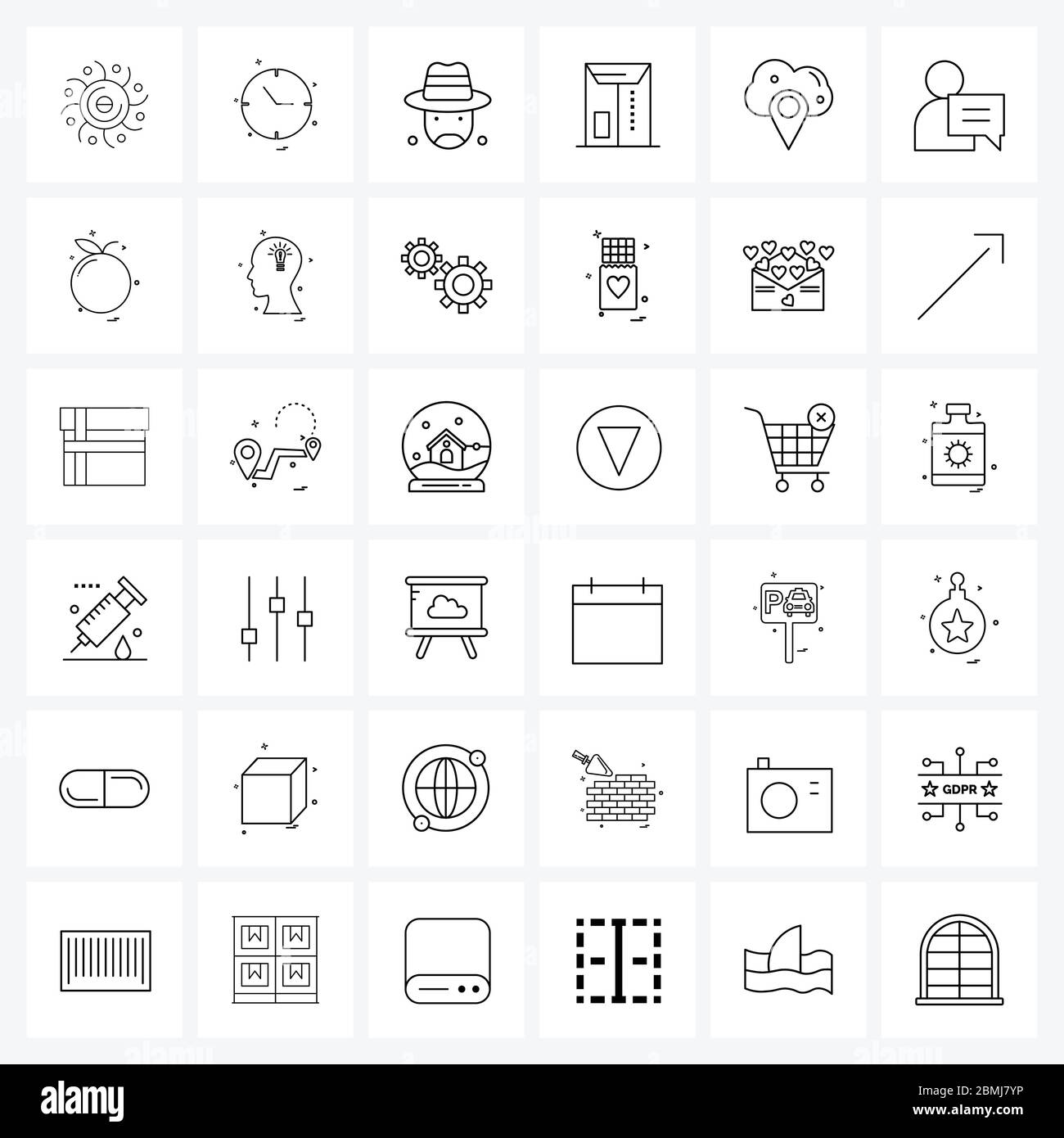 36 Universal Line Icon Pixel Perfect Symbols of map navigation, cloud ...
