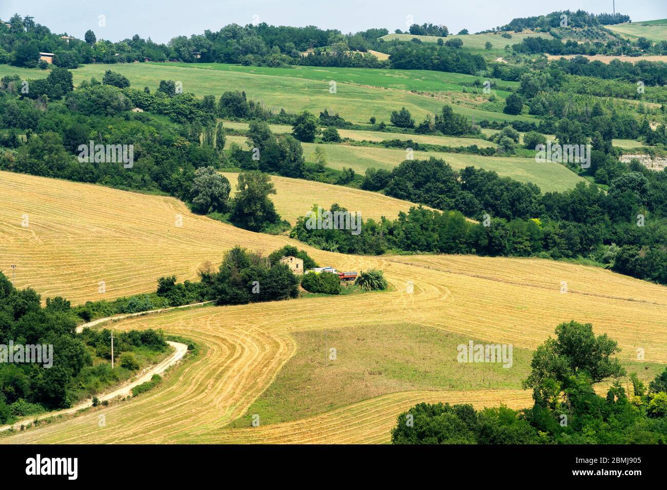 Summer landscape near Meldola, Forli Cesena, Emilia Romagna, Italy ...