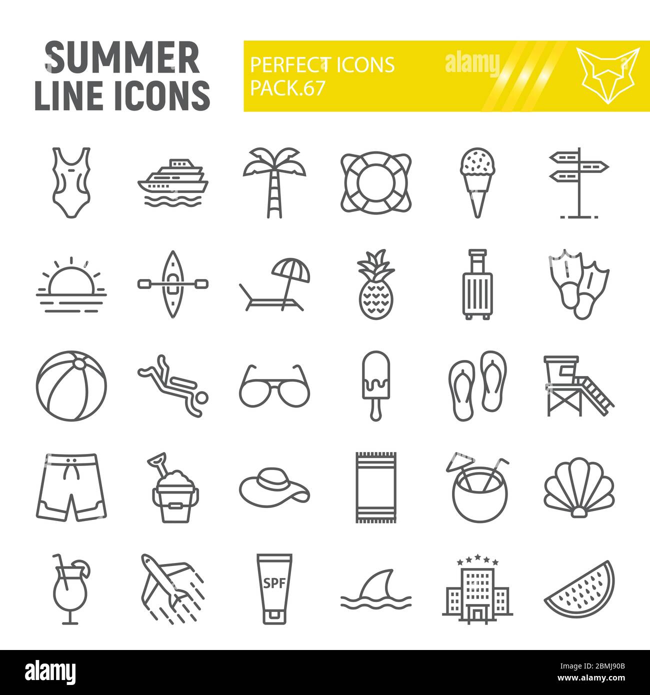 Recreation icons line symbols Cut Out Stock Images & Pictures - Alamy