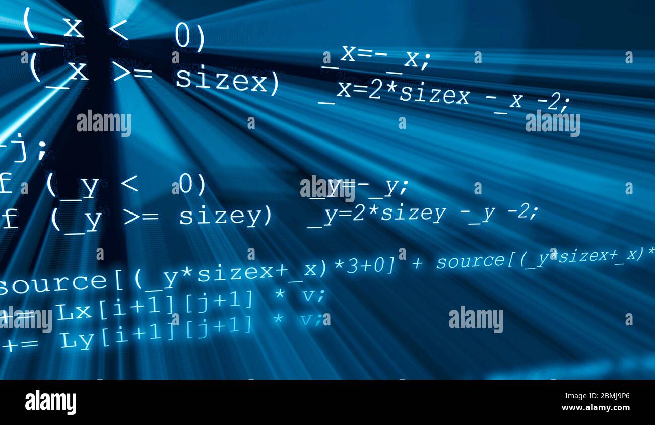 Programmers Code Abstract Screen Of A Software Developer Source Code Background With Light