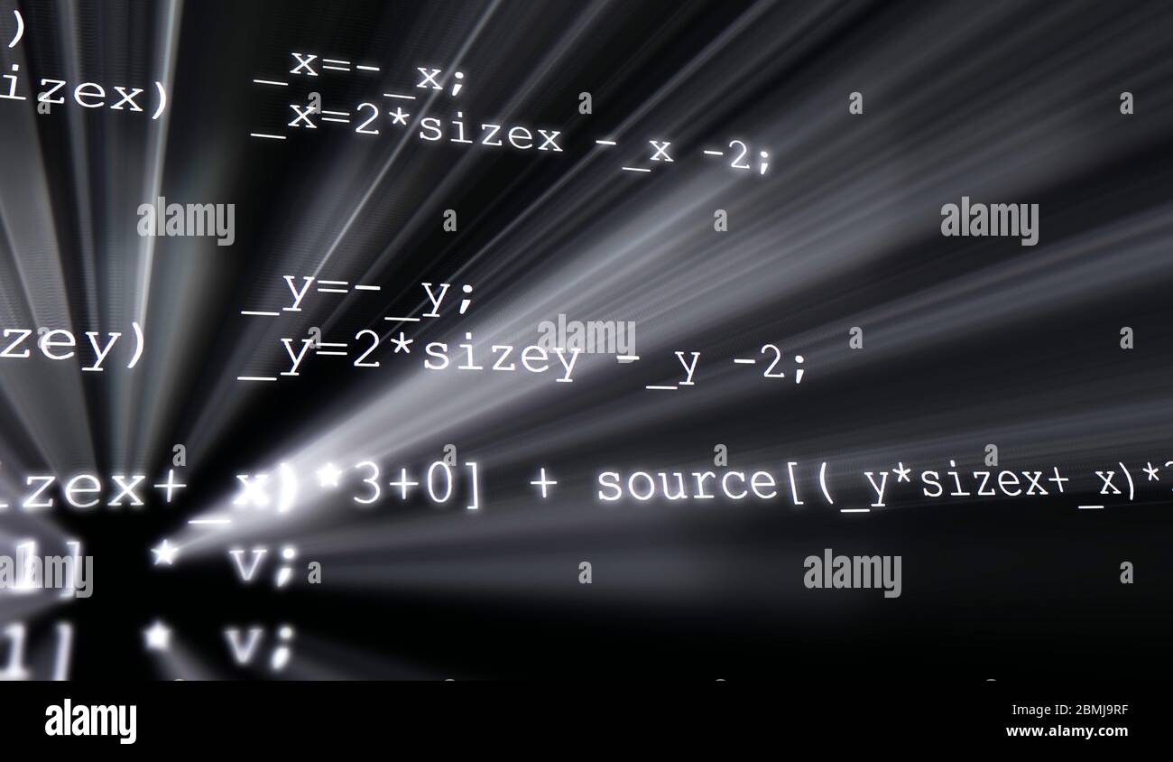 Programmers Code Abstract Screen Of A Software Developer Source Code Background With Light