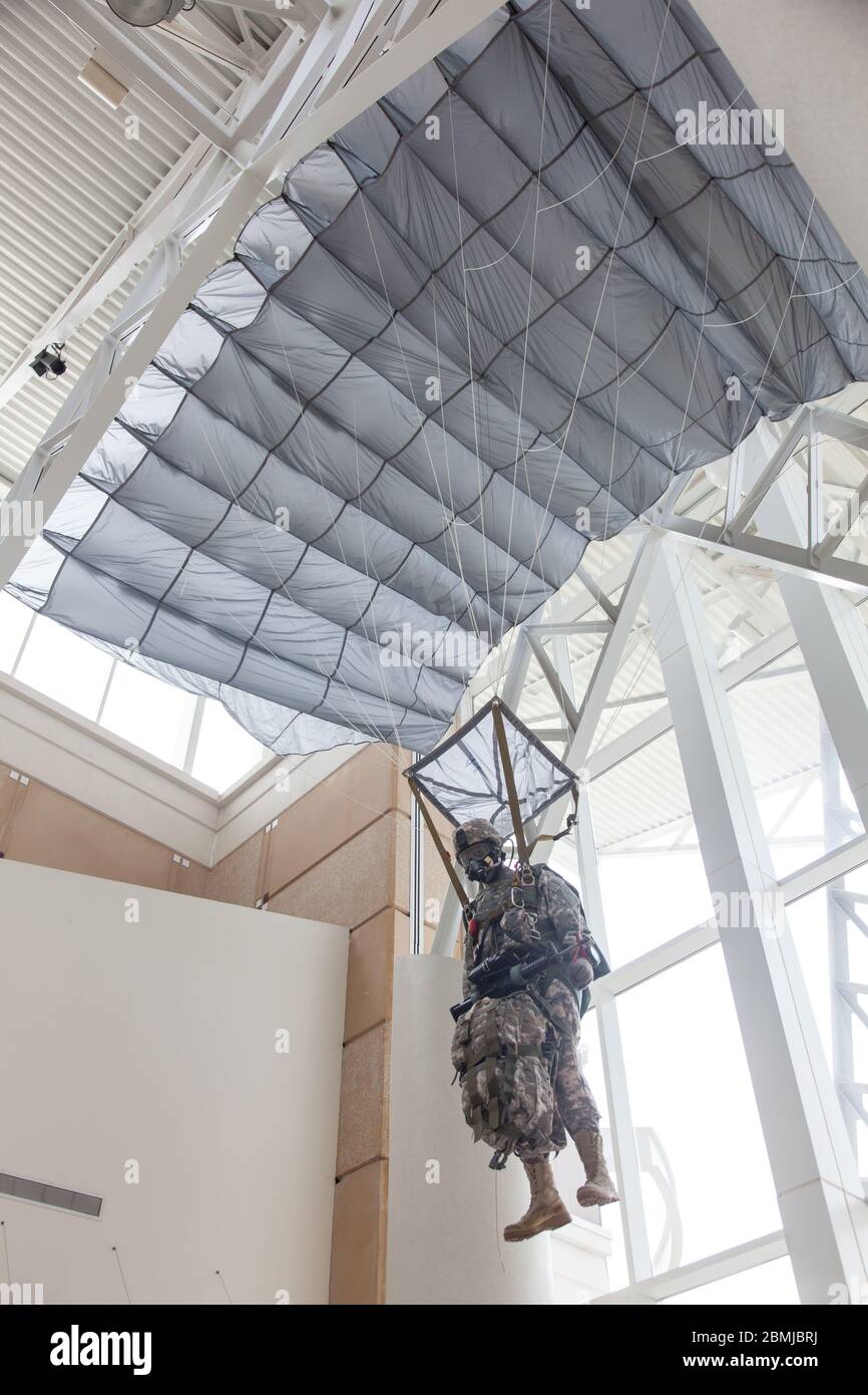 Parachute Exhibit in the Airborne and Special Operations Museum Stock ...