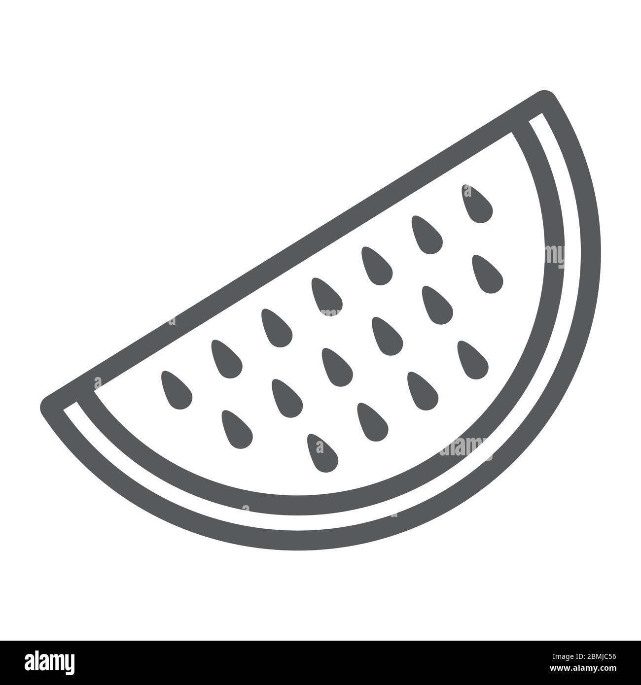 Watermelon line icon, juicy and tasty, watermelon sign vector graphics ...