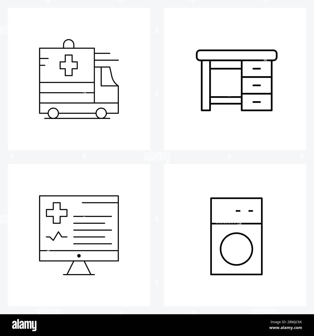 4 Universal Line Icon Pixel Perfect Symbols of ambulance, hospital ... 4 Universal Line Icon Pixel Perfect Symbols of ambulance, hospital ...