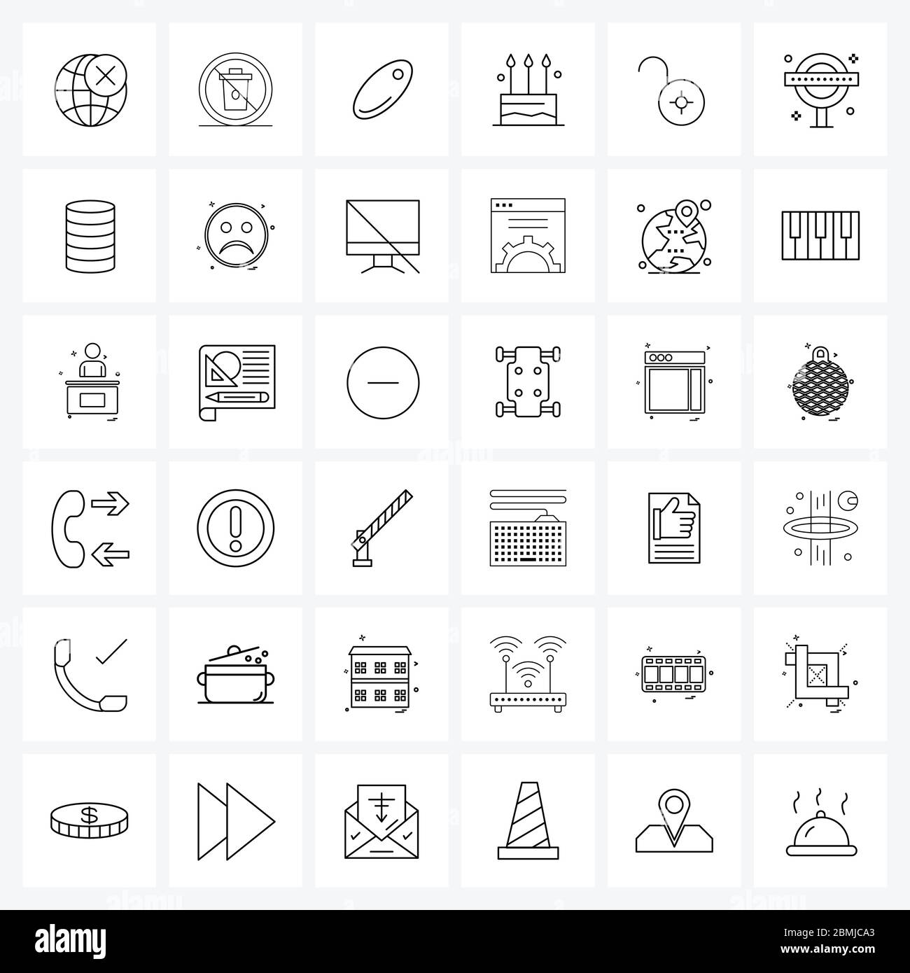 Universal Symbols of 36 Modern Line Icons of security, key, medicine ...