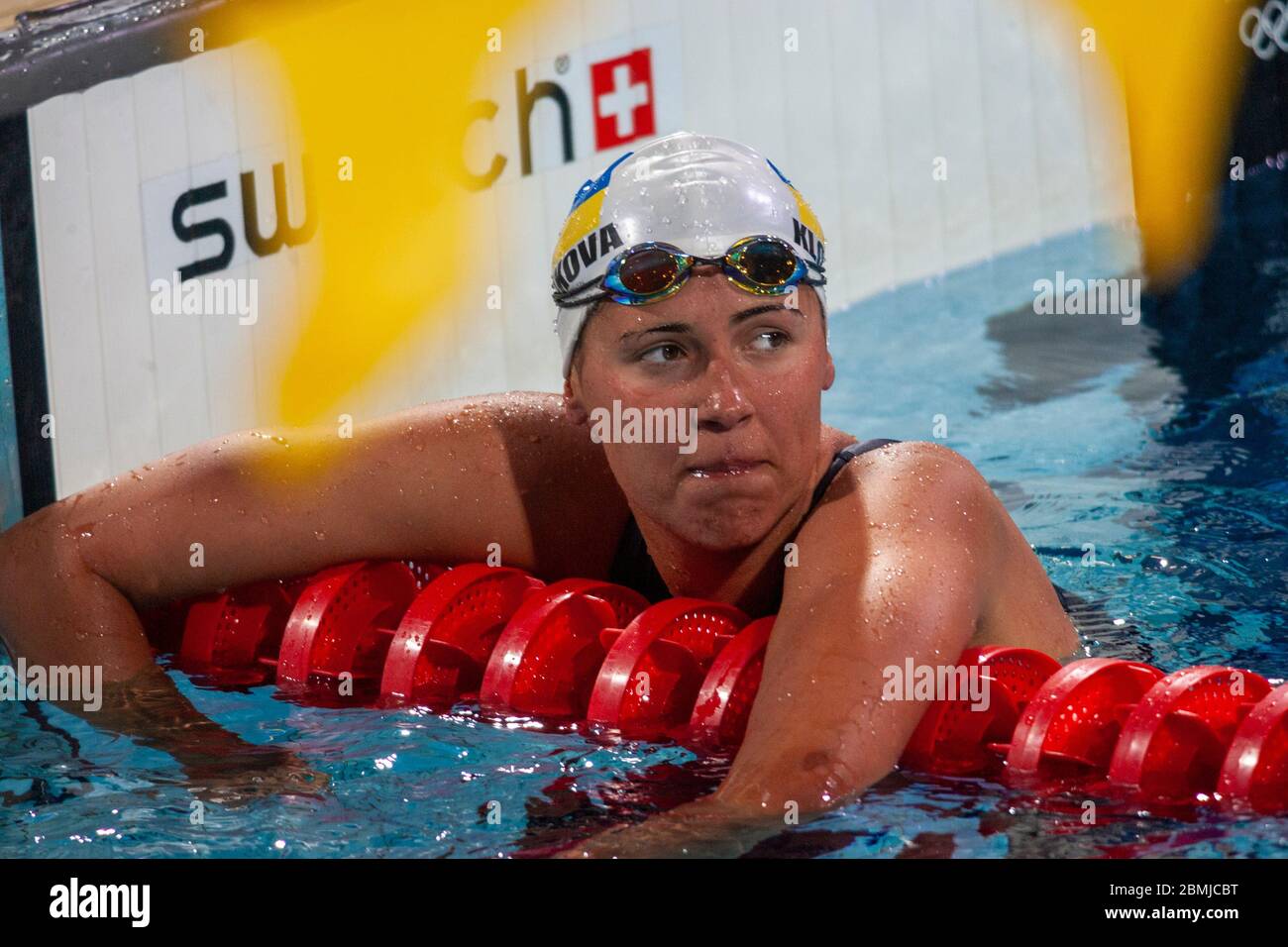 Yana Klochkova (UKR) wins the gold medal in the Women's 200 metre individual medleyl at the 2004 ...