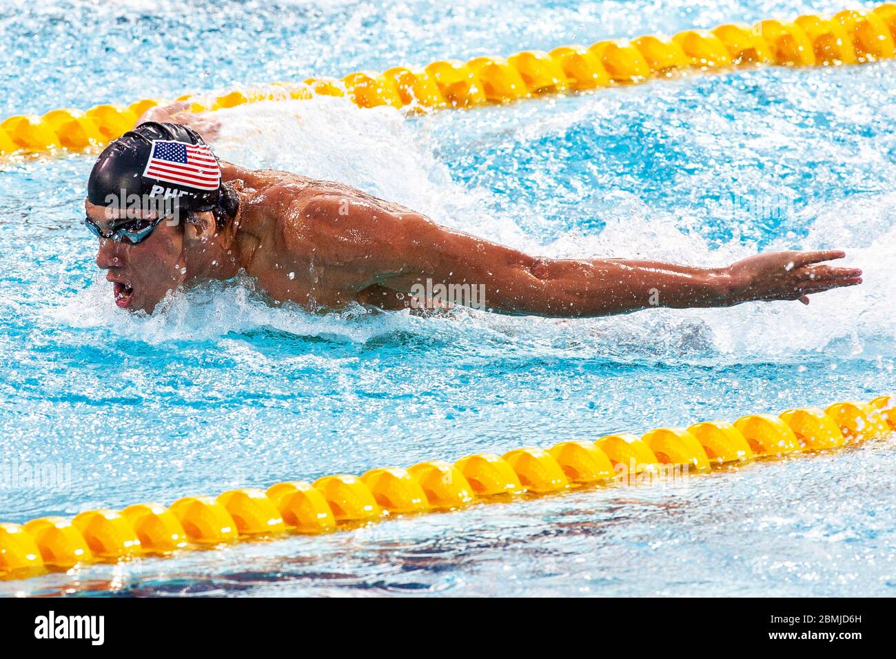 Michael Phelps (USA) wins the gold medal in the Men's 200 metre ...
